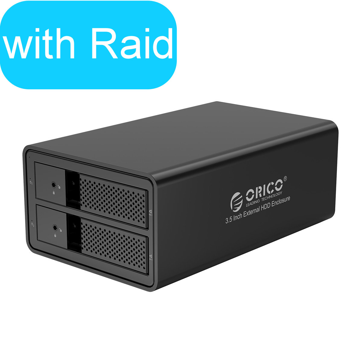 ORICO Aluminum 2 Bay 3.5-Inch External Hard Drive Enclosure - ORICO-HK