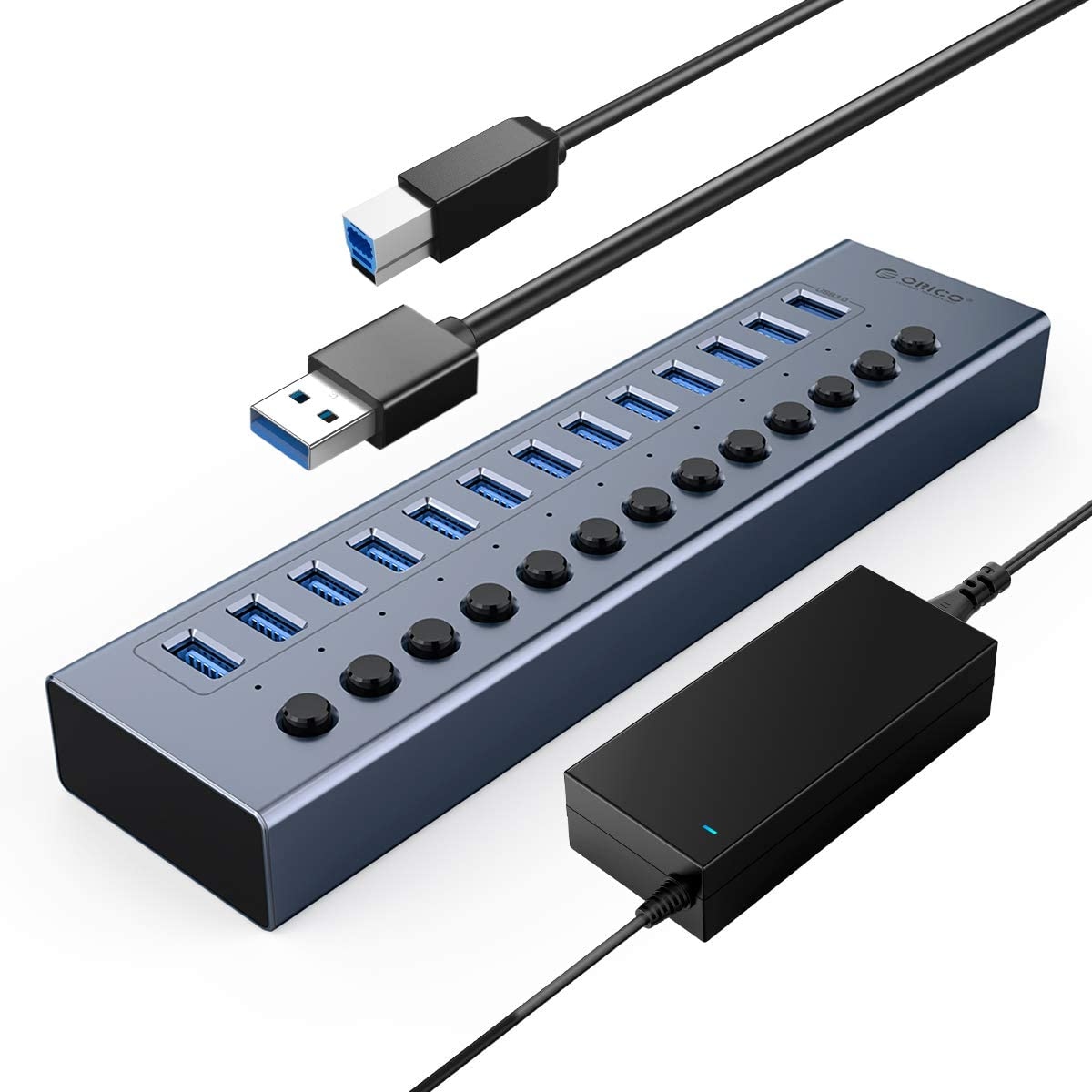 ORICO Aluminum Multi-Port USB 3.0 Hub BC1.2 With Individual - - ORICO-HK
