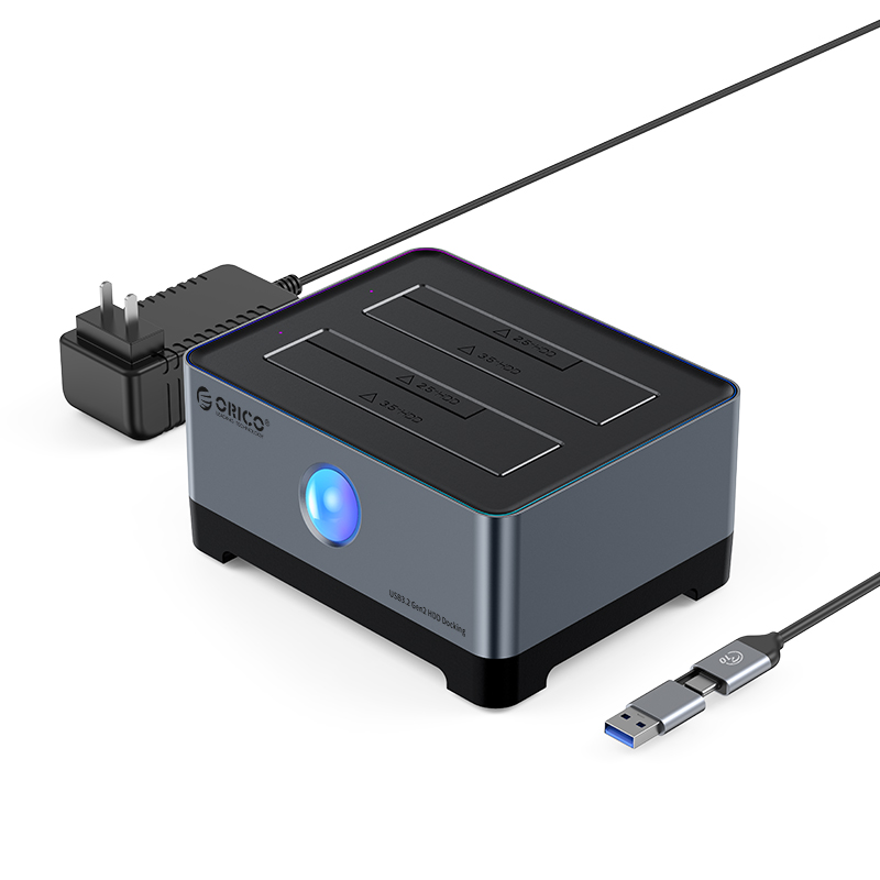 ORICO-2-Bays 2.5”& 3.5” SATA III HDD Docking Station with Off - ORICO-HK