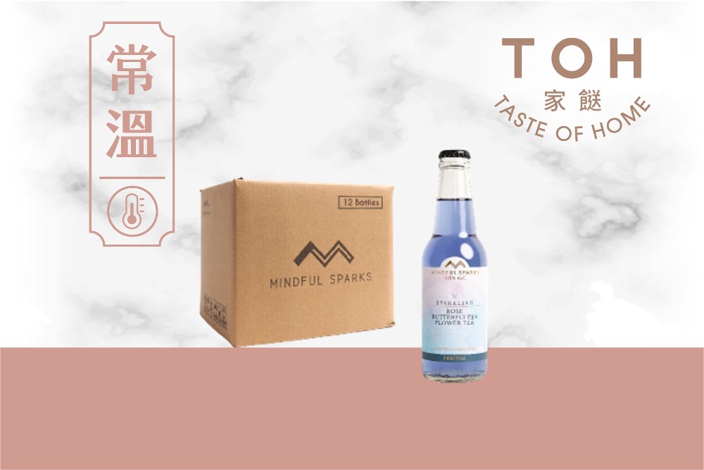 Mindful Sparks - 玫瑰碟豆花有氣無酒精雞尾酒 x 12支 (原箱) - 家餸 TOH