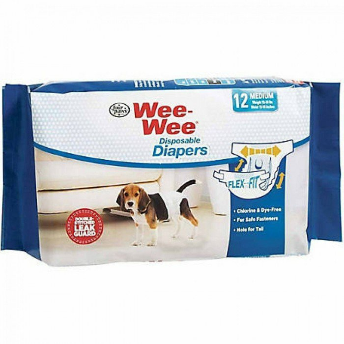 Four Paw Wee-Wee Diapers Large (35-45 lbs) 雌犬用即棄尿片(大碼) (12 Pa - PETJOY 寵樂園