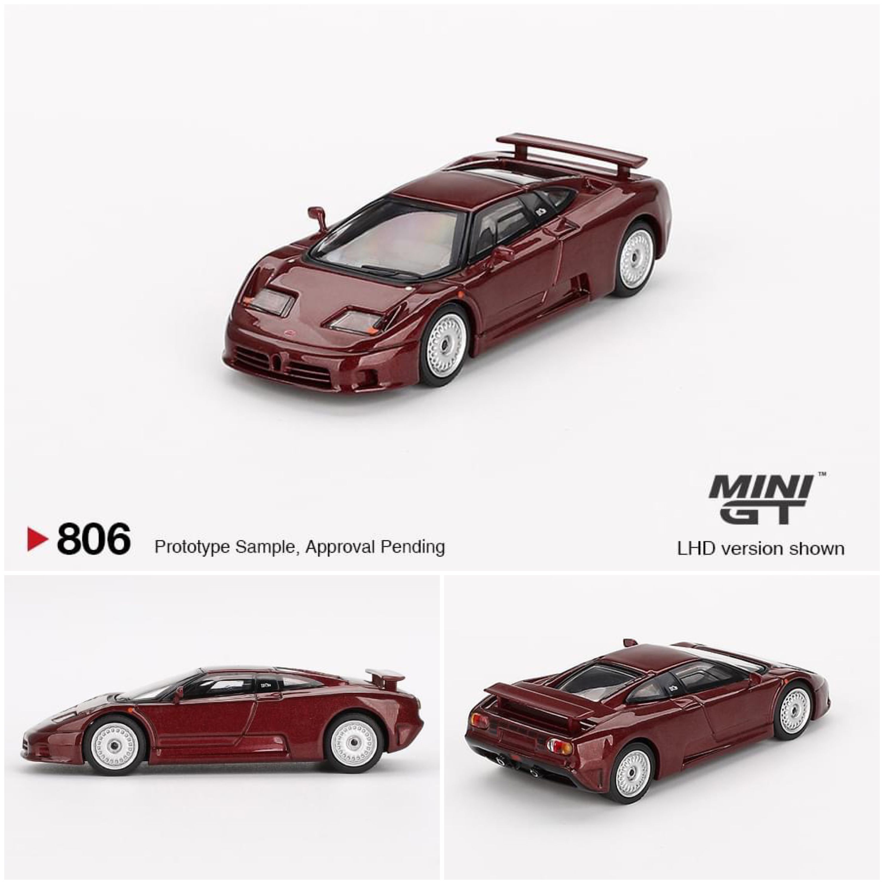 《預訂 Pre-order 》MINIGT MINI GT 806 - Bugatti EB110 GT Dark Red - JackFat ...