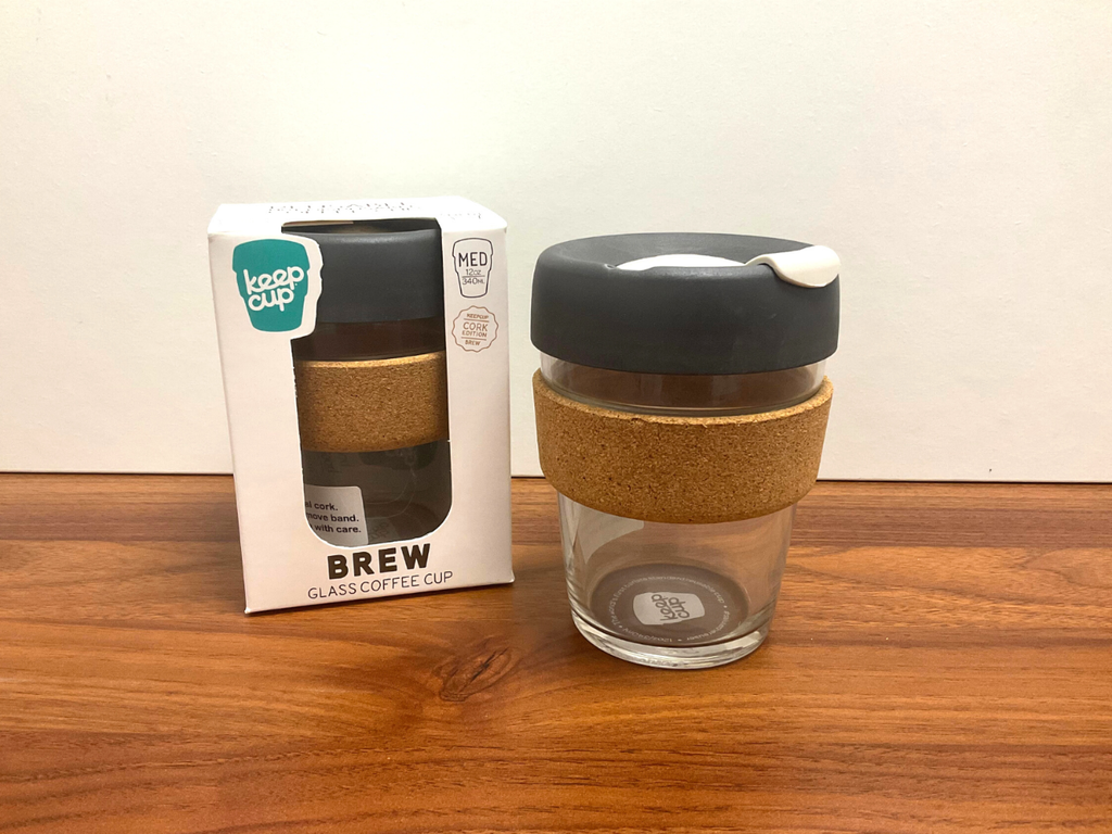 KeepCup Brew Cork 水松木鋼化玻璃外帶杯-Press(氮氣灰) - TheBarbarista - TheBarbarista